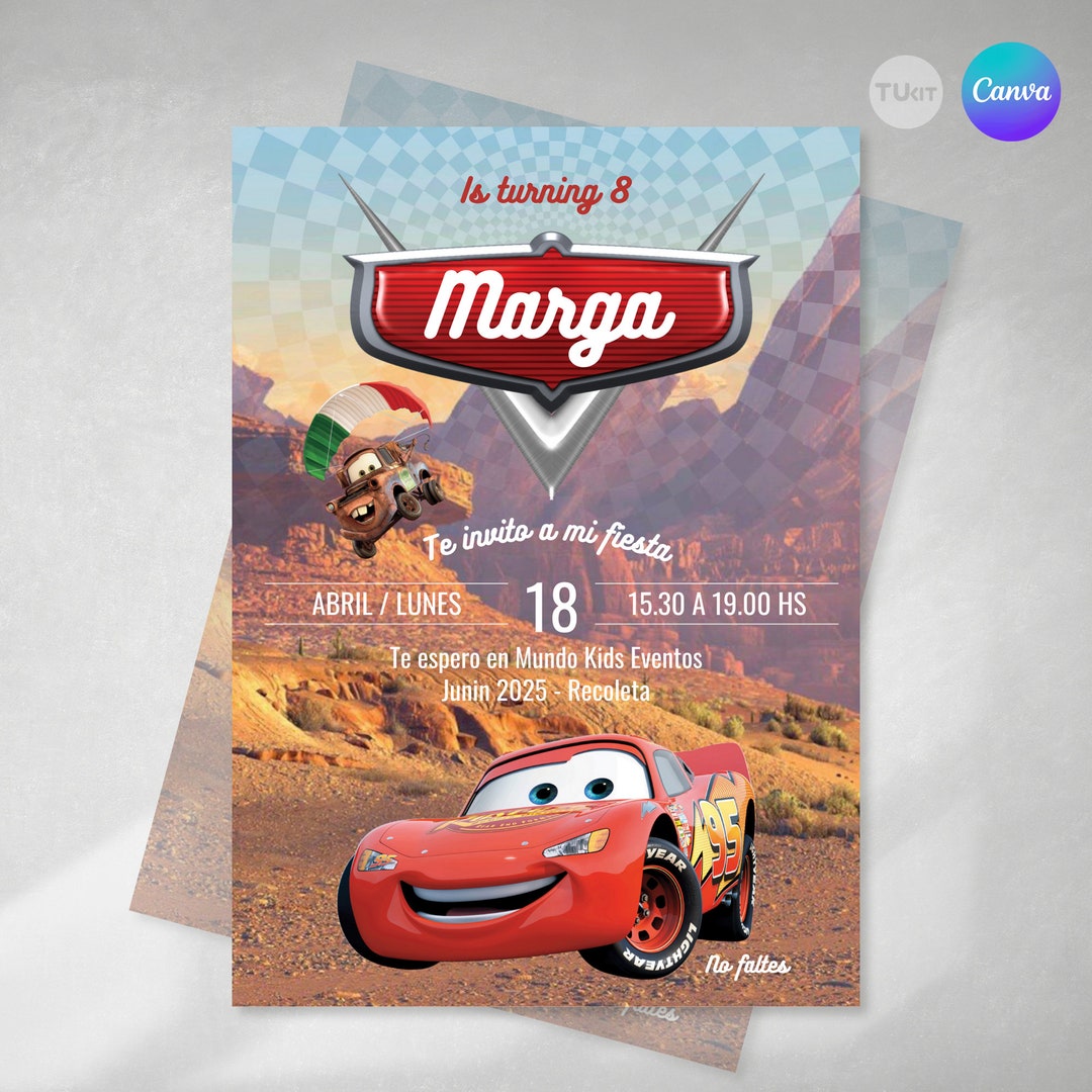 Editable Invitation, Invitation, Birthday Invitations Cars Cars Party ...
