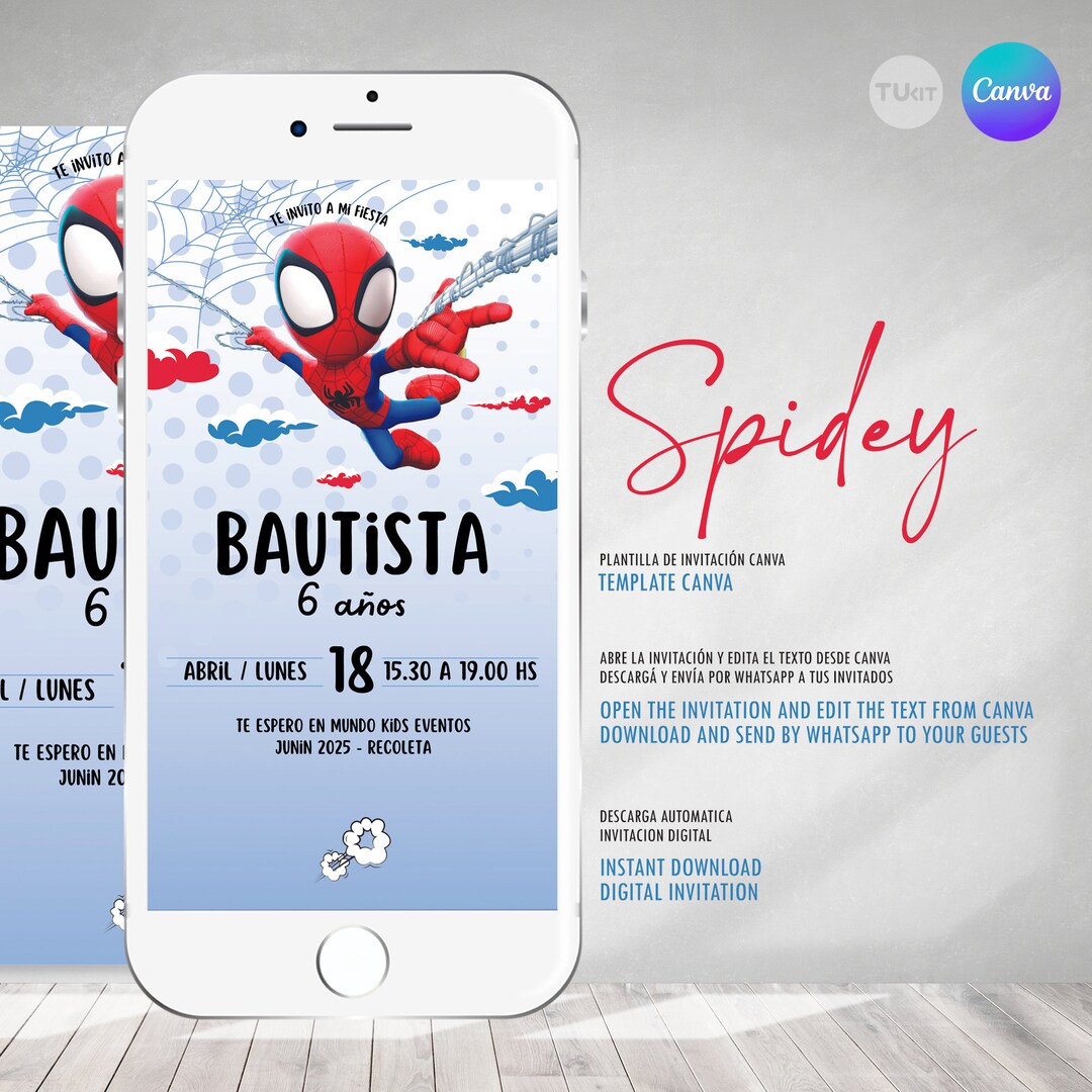 Editable Invitation Spider Man Spidey Tukit - Etsy