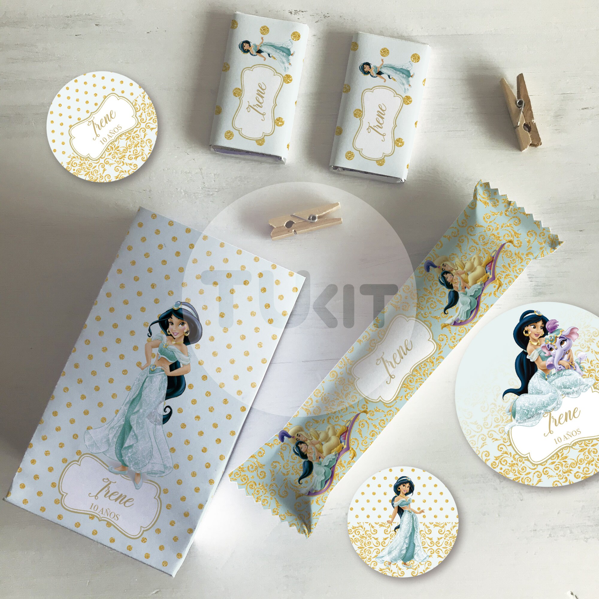 Kit Imprimible Jazmin Princesas Princess Editable Printable - Etsy