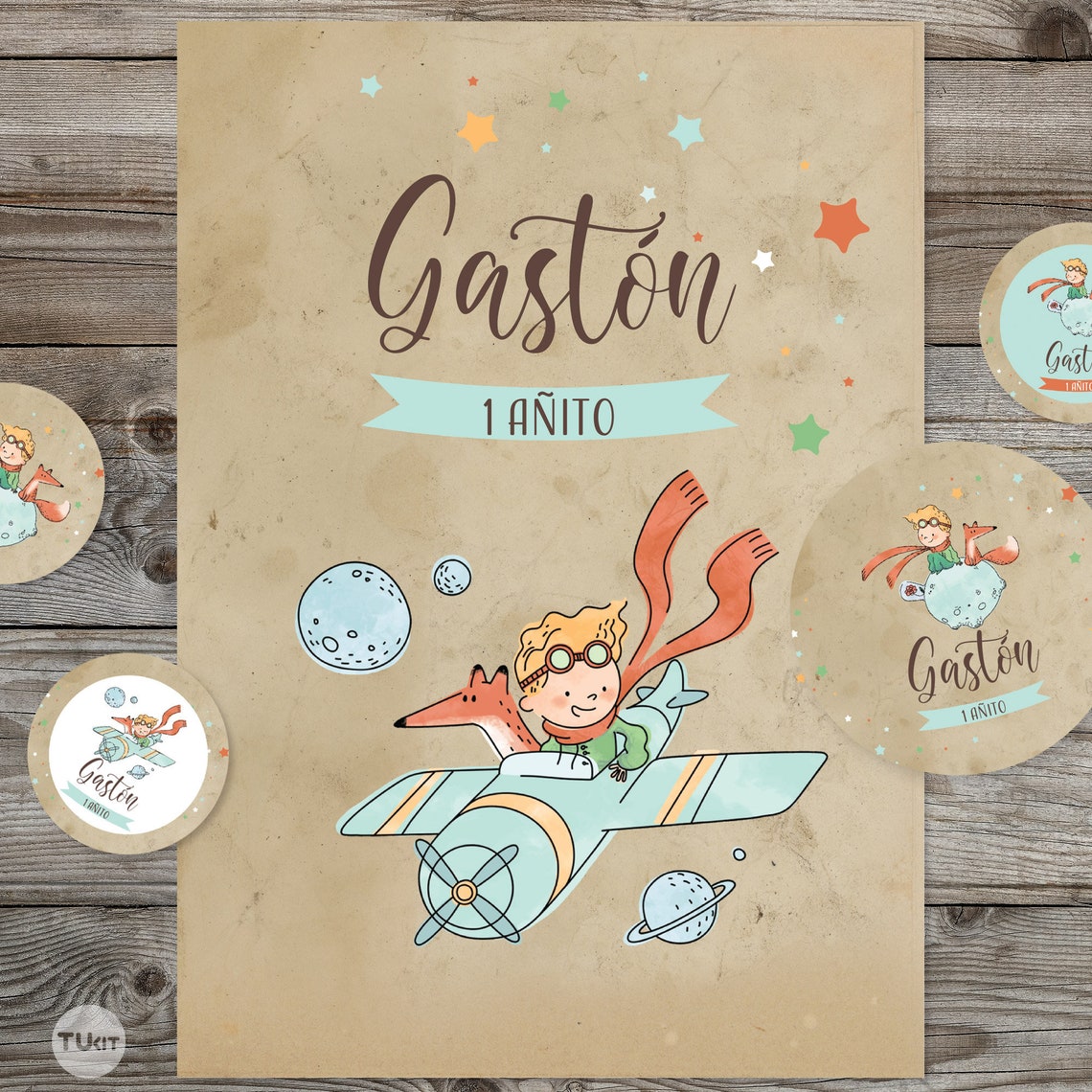 Kit imprimible editable el principito little prince textura | Etsy México
