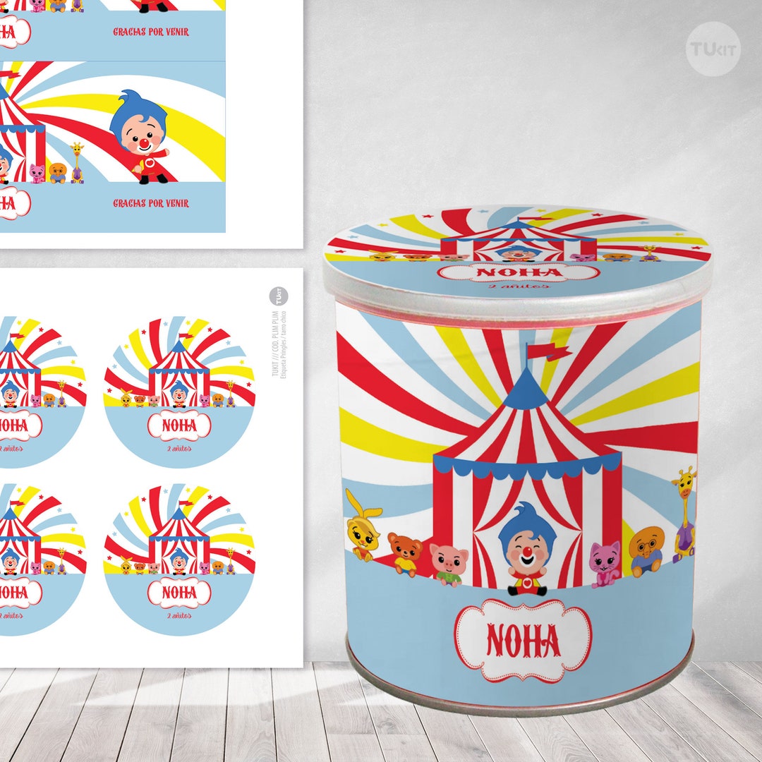 Pringles Clown Printable Label, Plim Plim, Party Supplies, Customizable ...