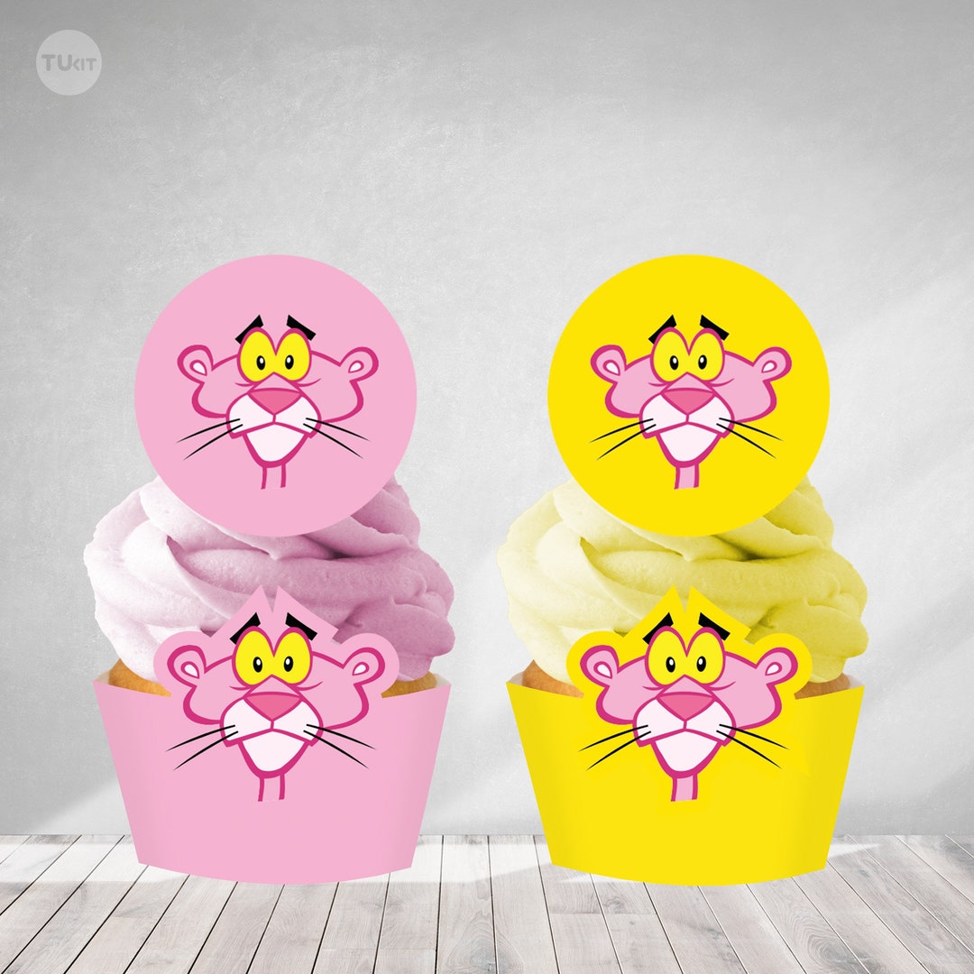 Wrapper Topper Cupcake Printable Pink Panther Tukit - Etsy