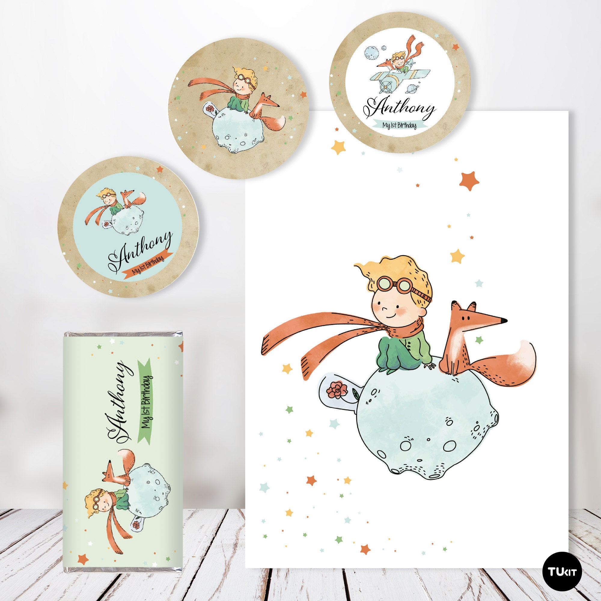 Kit Imprimible editable El Principito Little Prince Textura | Etsy