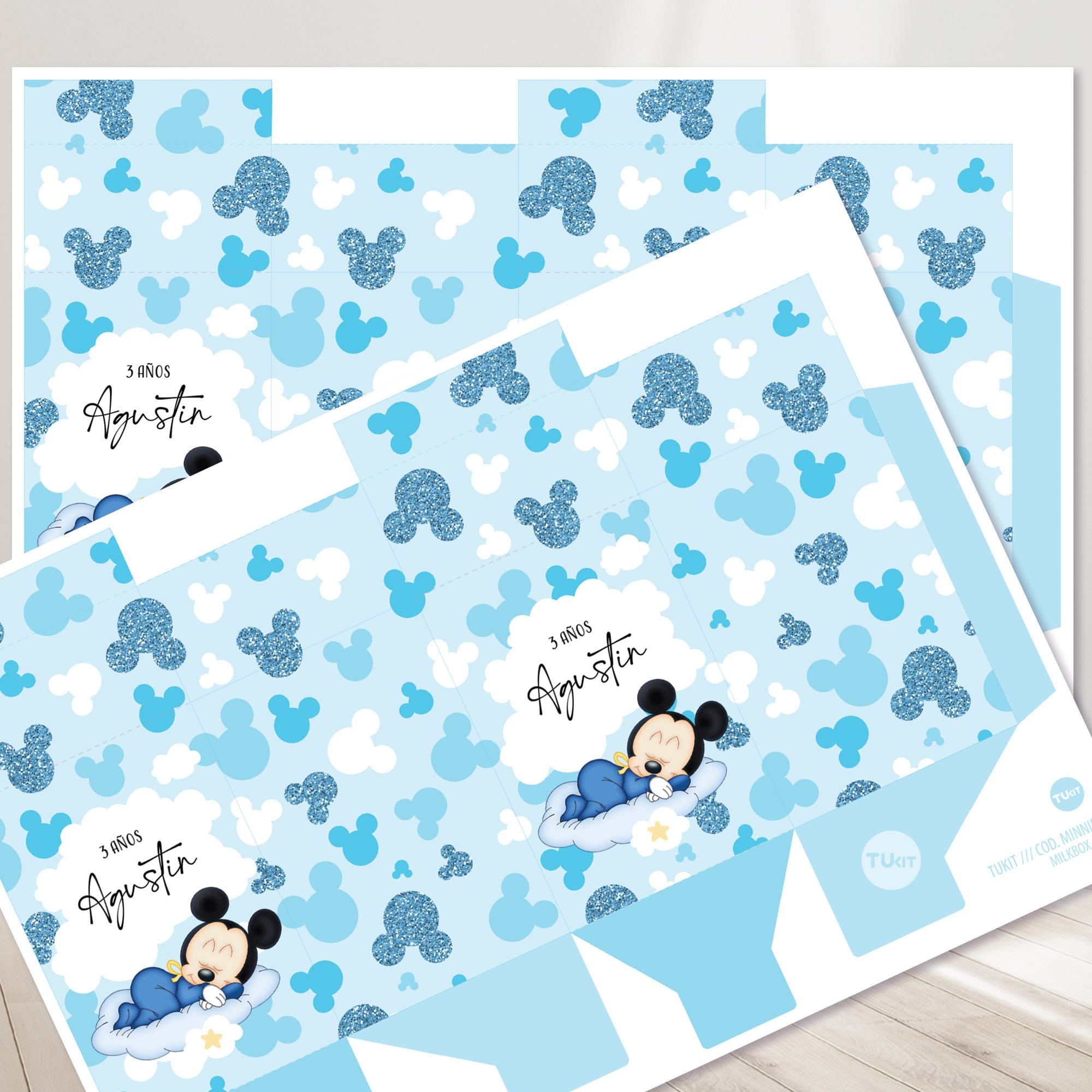 Milk Box Milkbox Printable Mickey Baby - Etsy
