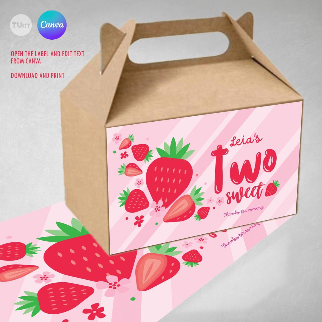 Printable Strawberry Label, Strawberry Label, Printable Strawberry ...