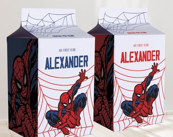 Spiderman Box Label, Gable Box, Labels for Birthday Party Printable ...