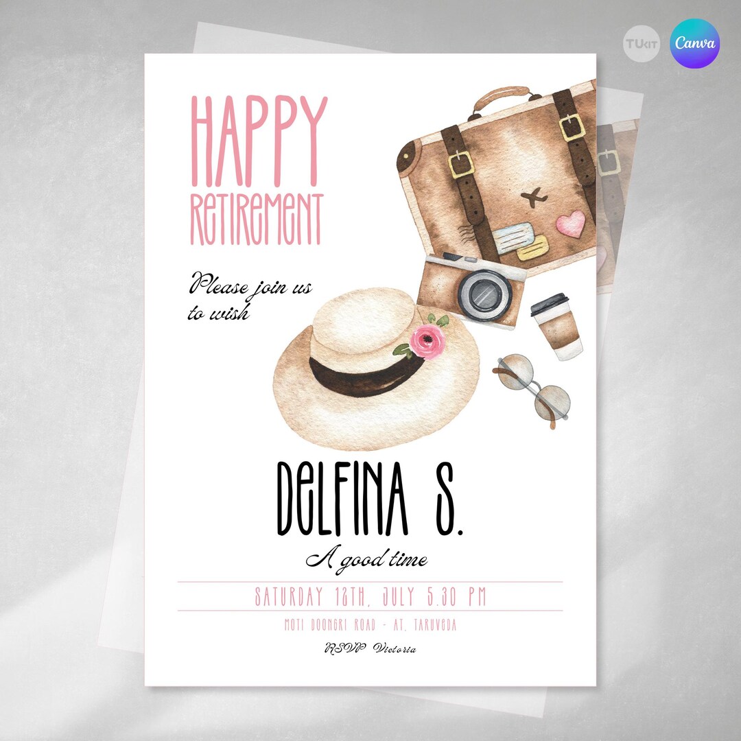Editable Retirement Invitation, Retirement Party Invitation, Happy ...