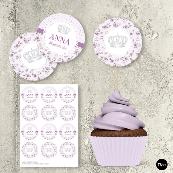 Circulo topper circle imprimible pegatina redonda coronita | Etsy