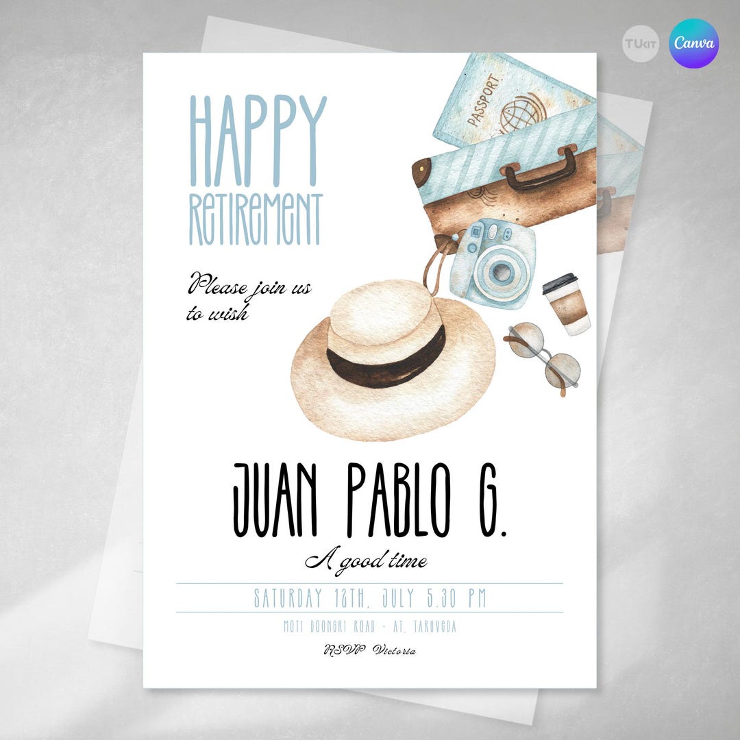 Editable Retirement Invitation, Retirement Party Invitation, Happy ...