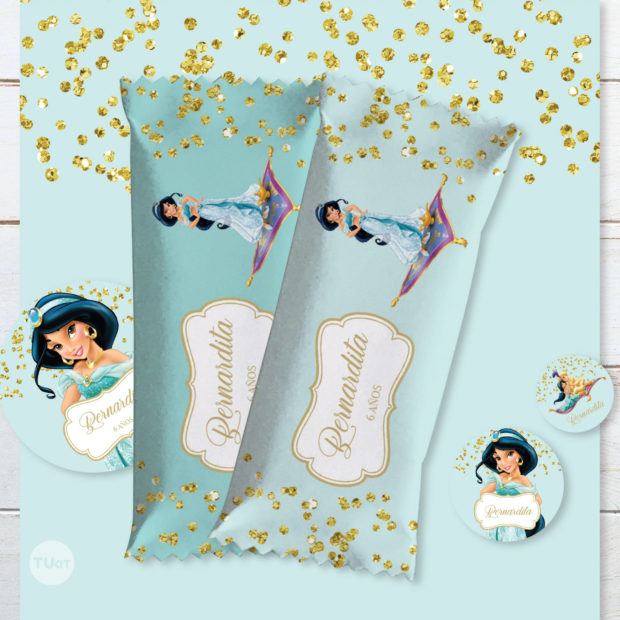 Printable Kit Jasmine Princesses Princess Editable Printable Candy Bar ...