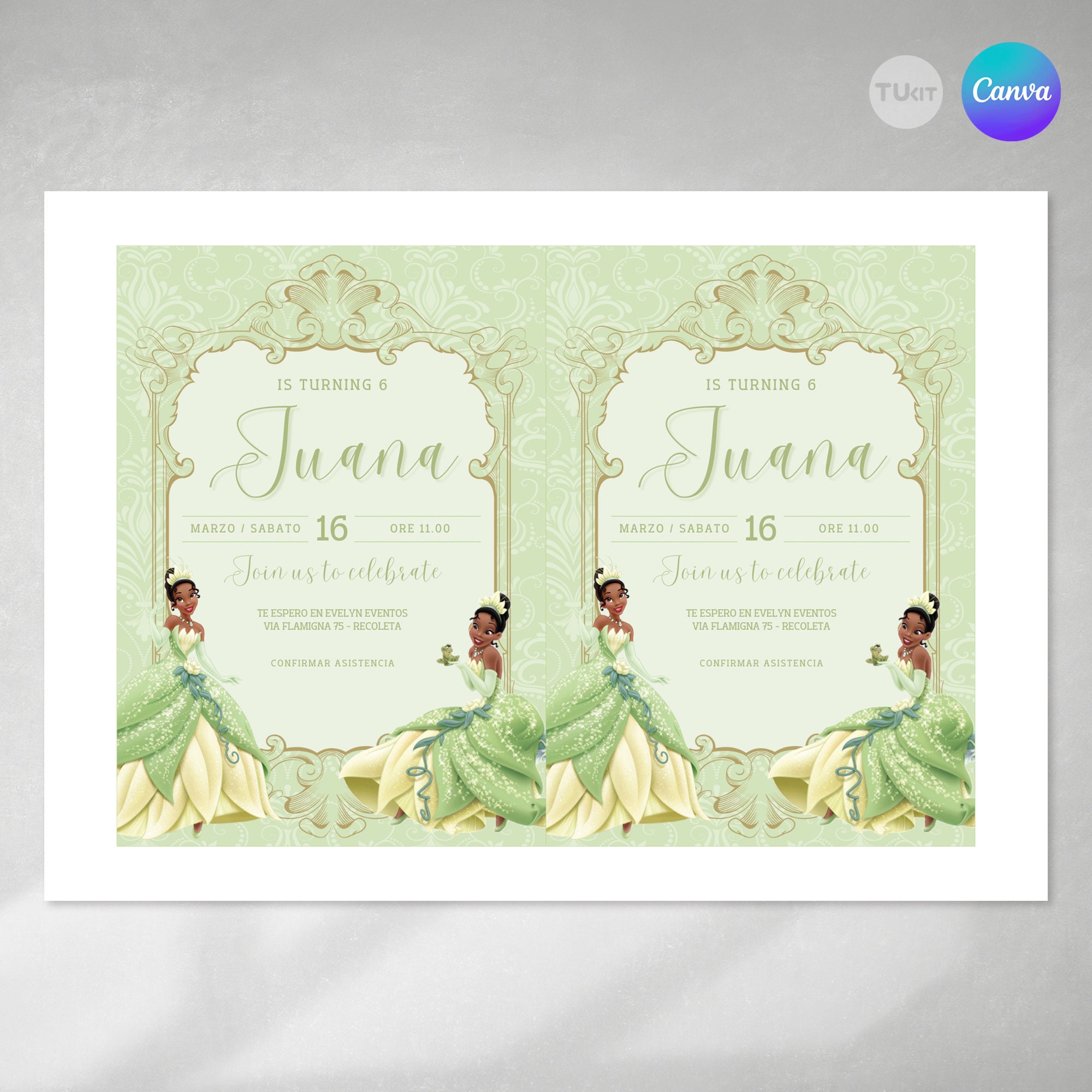 Invitacion editable, invitación princesa, invitaciones de cumpleaños ...