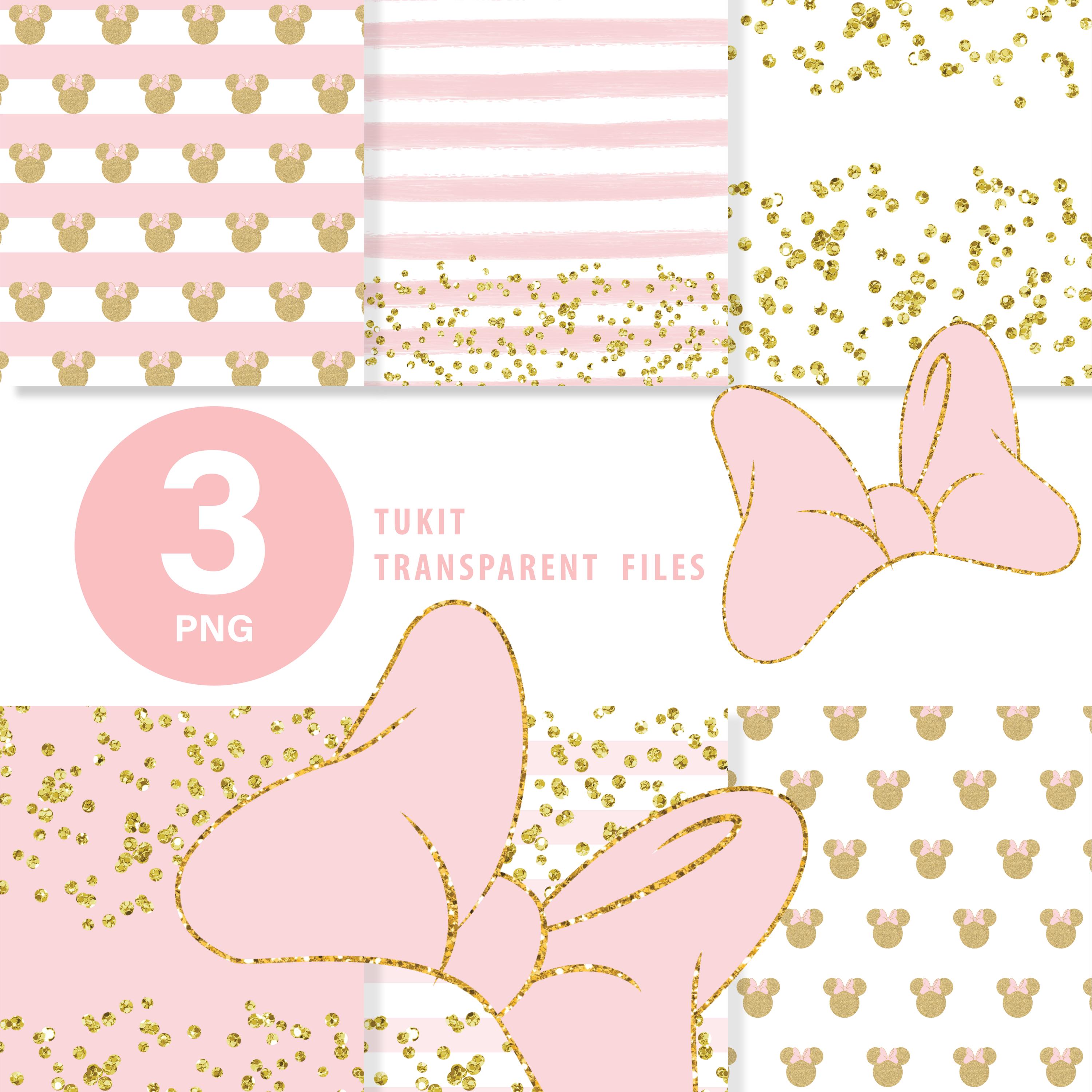 Minnie Glitter Tukit Printable Digital Papers - Etsy