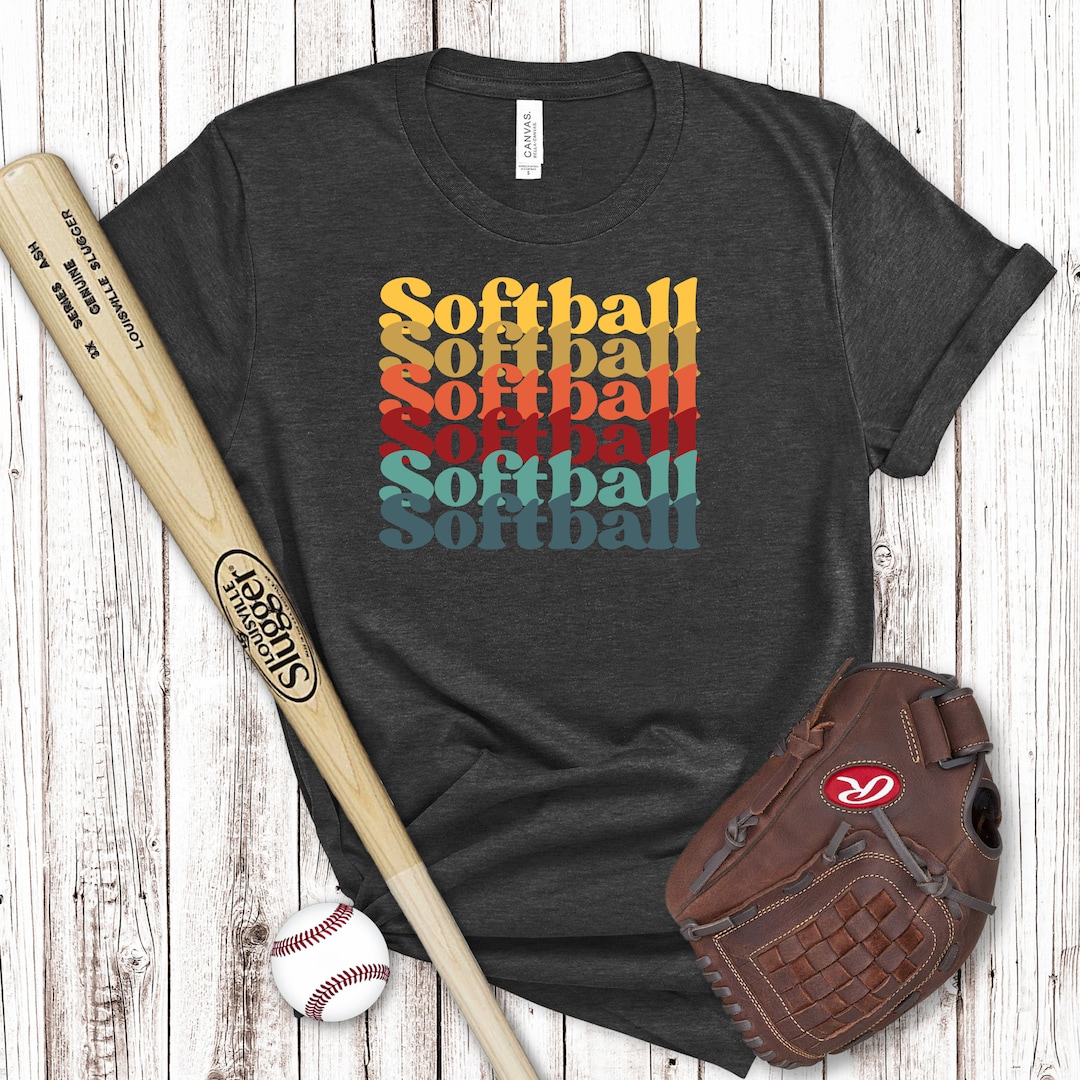 Retro Softball Shirt Funny Softball Shirt Hippy Softball Shirt Vintage ...