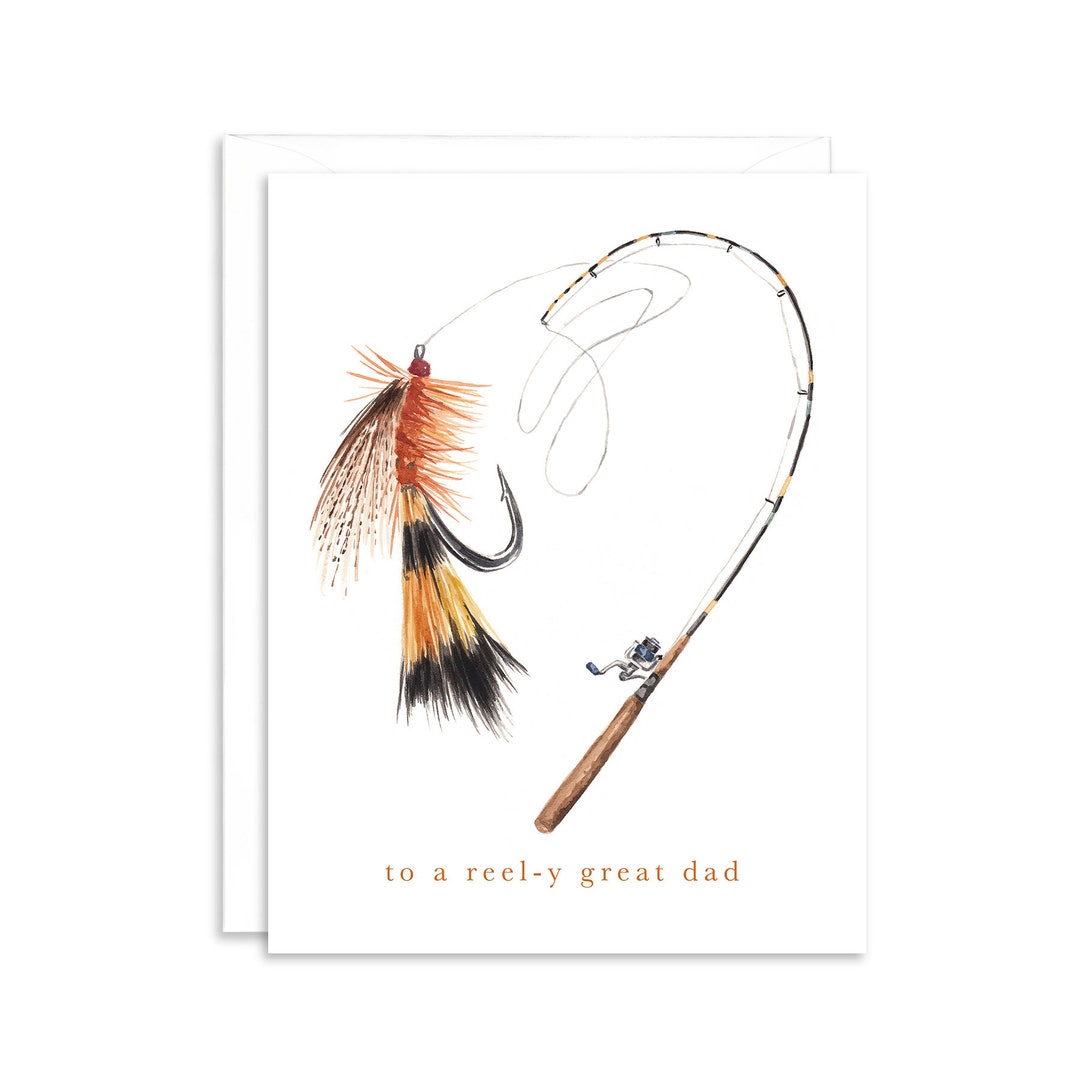 Reel-y Great Dad Father's Day Greeting Card | Fishing Themed Card for ...