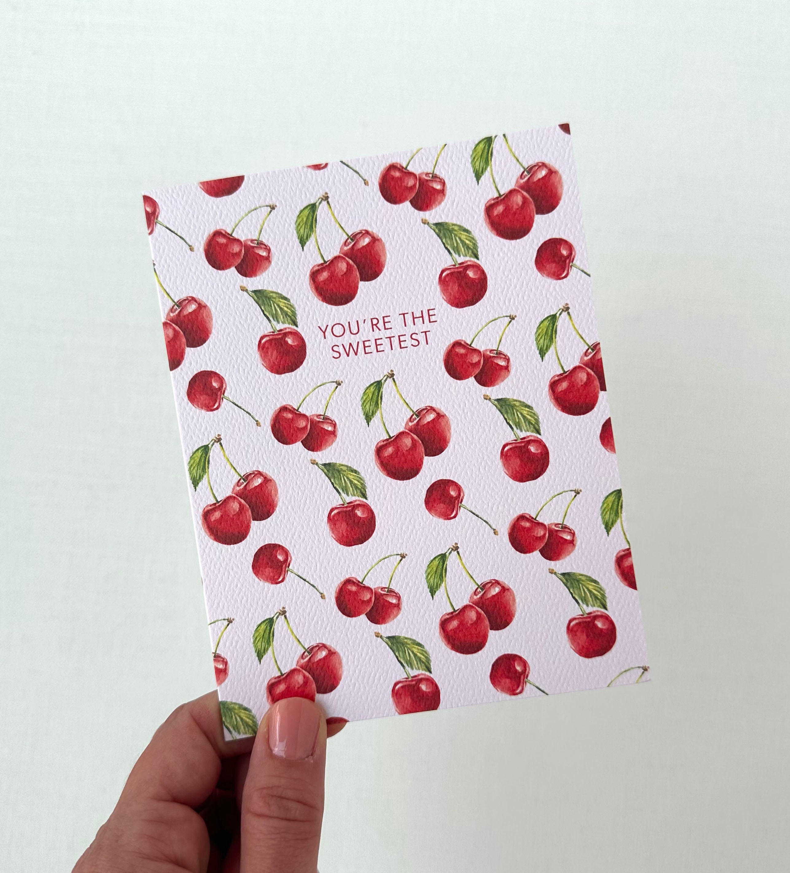 You're the Sweetest Cherry Greeting Card | Friendship Card | Watercolor ...
