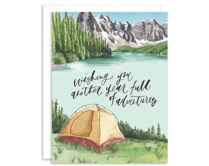 Outdoor Adventures Birthday Greeting Card Camping Birthday Card ...