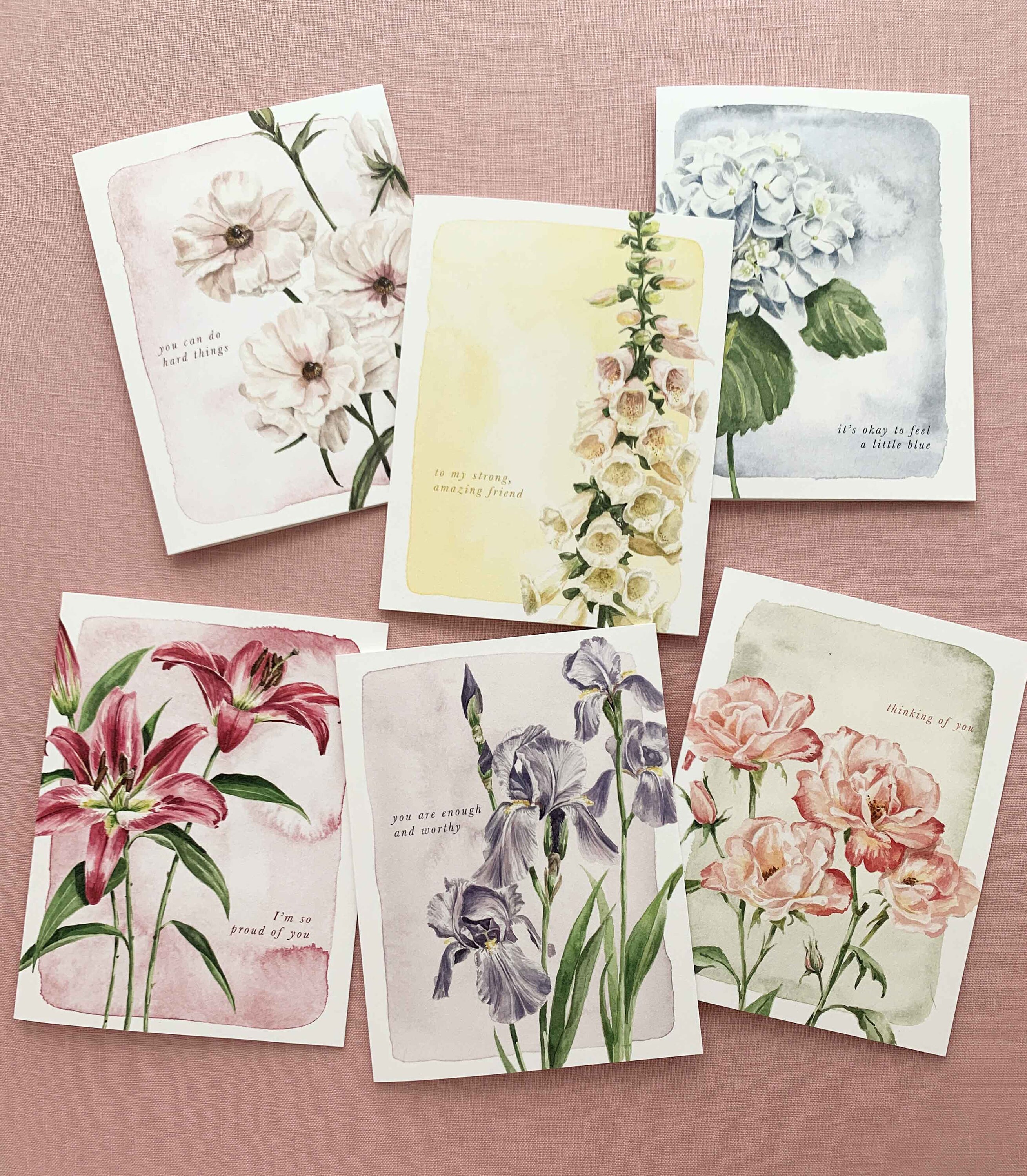 Watercolor Floral Encouragement Cards | Variety Pack of Cards for ...