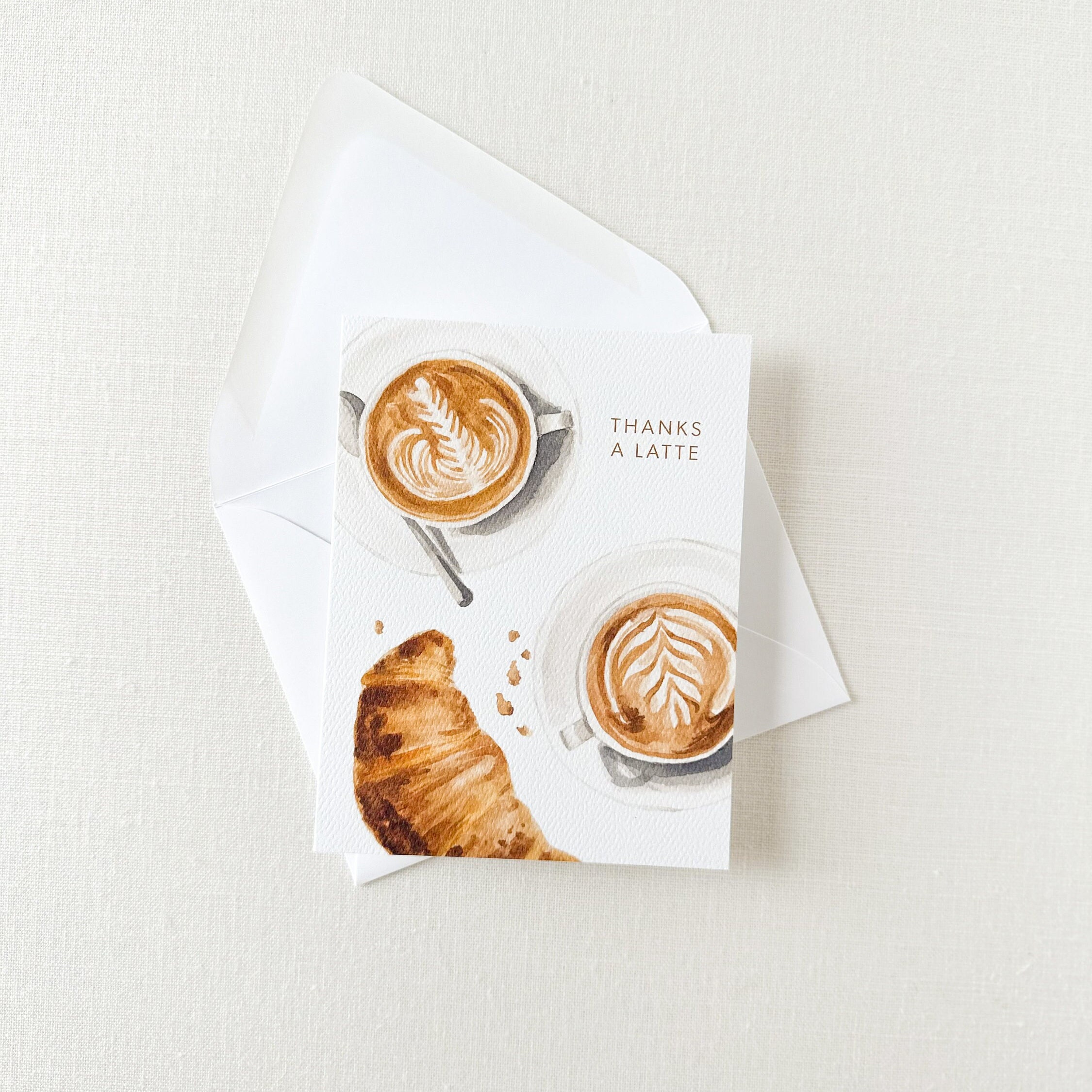 Thanks A Latte Coffee Greeting Card | Coffee Gratitude Card | Coffee ...