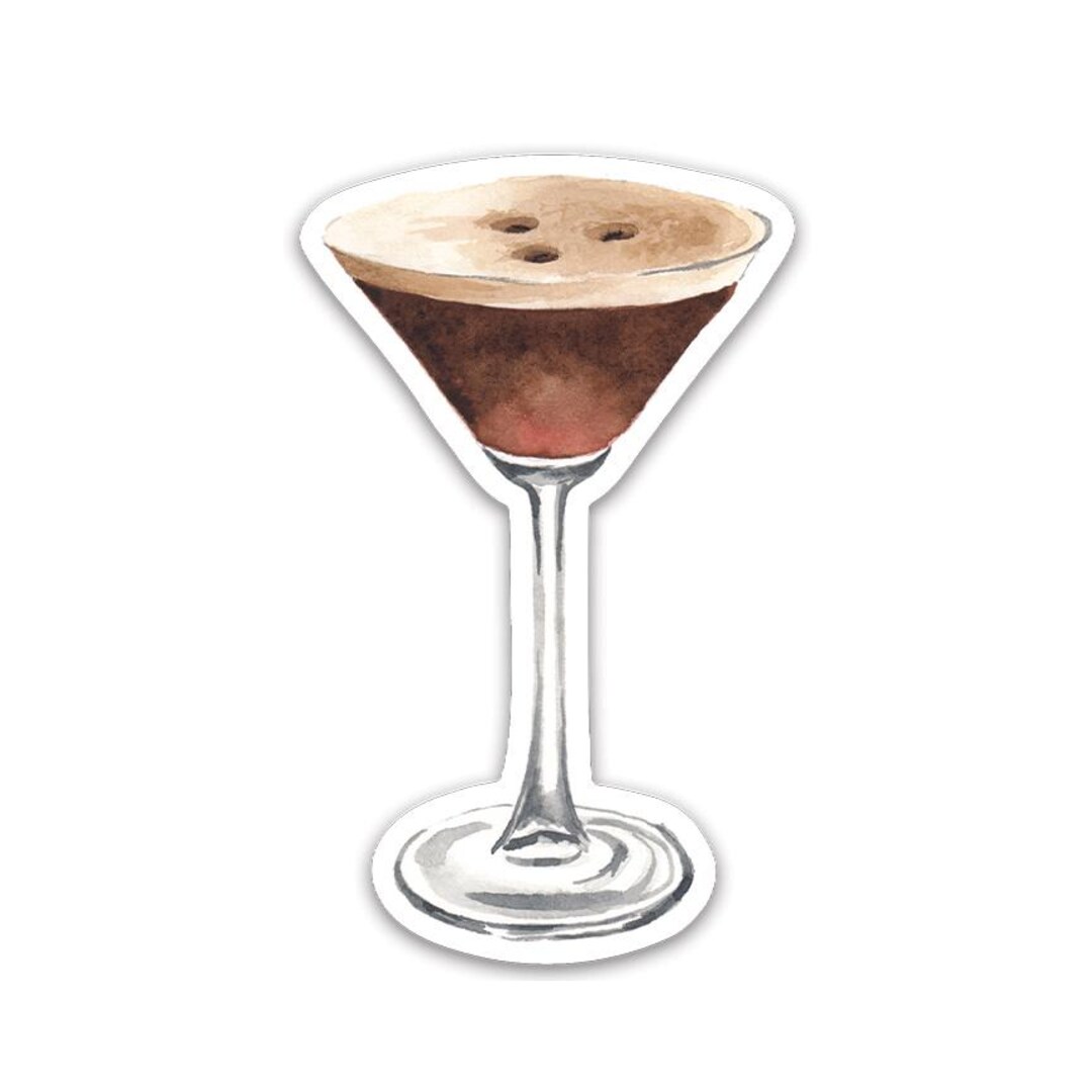 Espresso Martini Glass Sticker | Cocktail Waterproof Vinyl Sticker ...