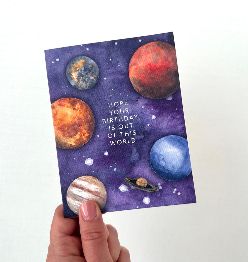 Out of This World Birthday Greeting Card | Outer Space Birthday Card ...