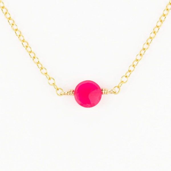 Hot Pink Necklace - Etsy
