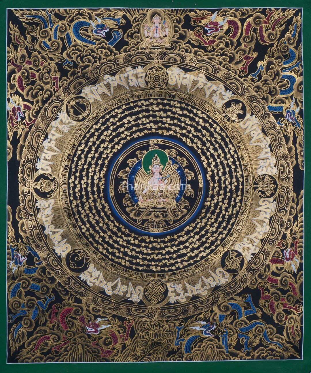 White Tara Mandala Thangka Purity Embodied Tibetan Handmade Artwork ...