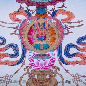 Ashtamangal "eight Auspicious Symbols" | Tibetan Handmade Painting ...