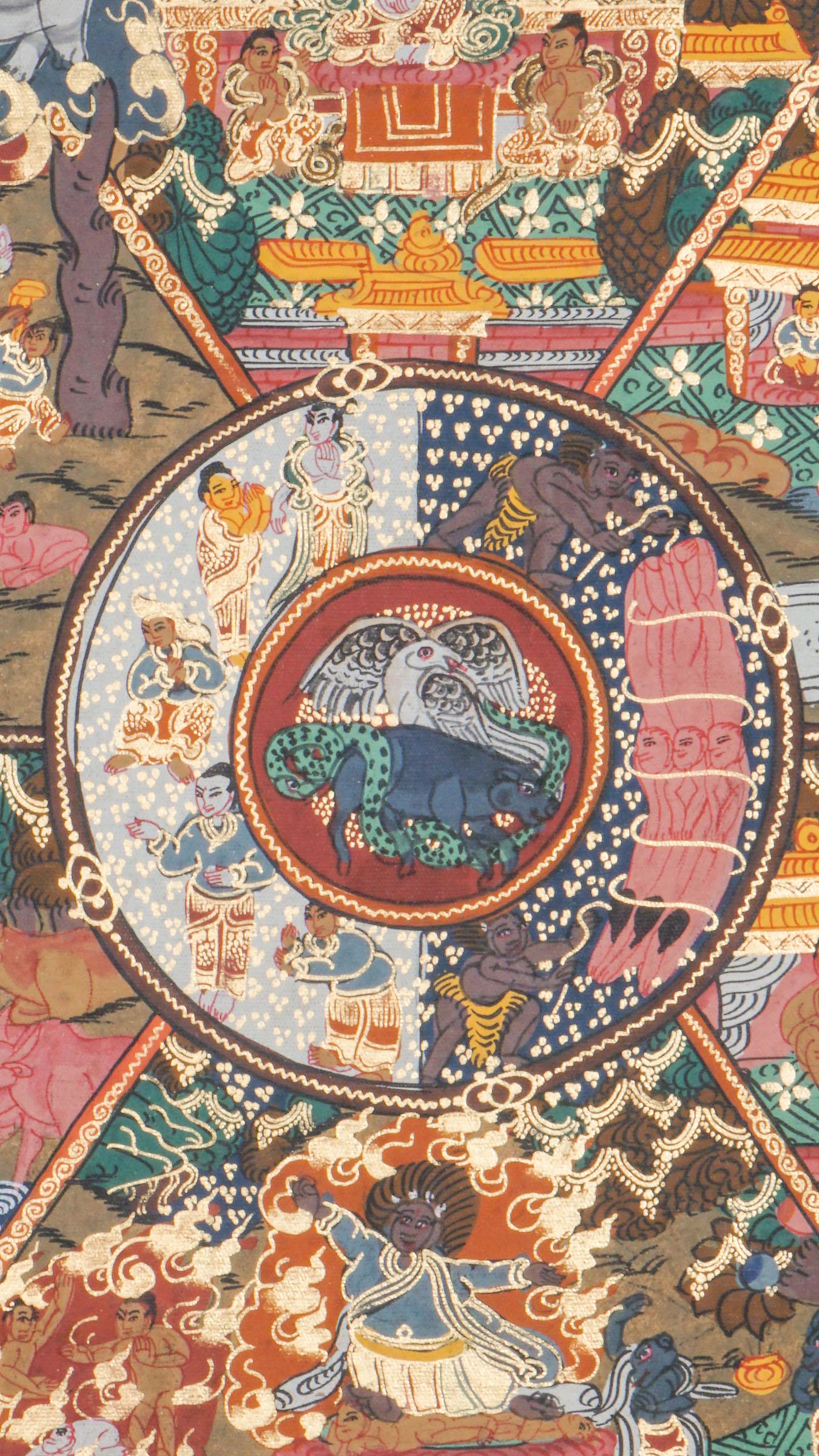 Wheel of Life Buddhist Thangka -yama Life & Death Art Spiritual ...