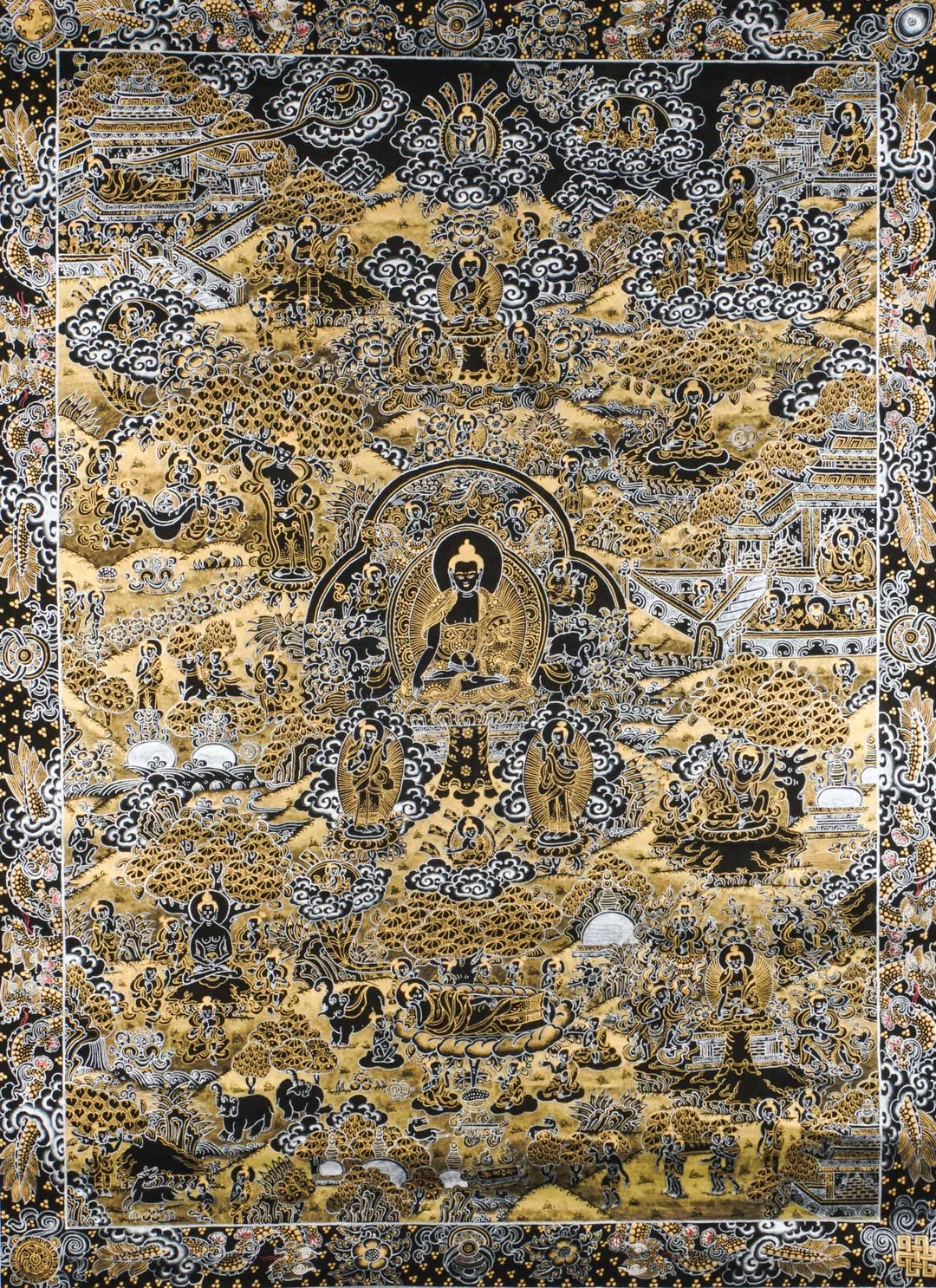Story of Buddha Painting Twelve Great Deeds of the Buddha's Life ...