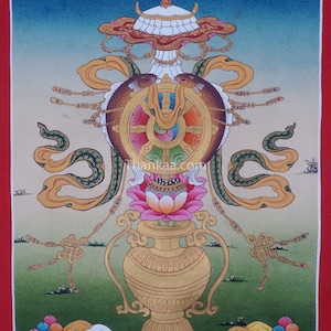 Ashtamangal "eight Auspicious Symbols" | Tibetan Handmade Painting ...
