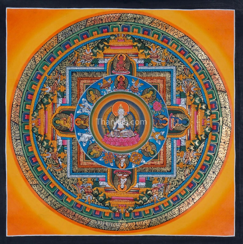 Bodhisattva Mantra Mandala Handmade Authentic Tibetan Art Traditional ...