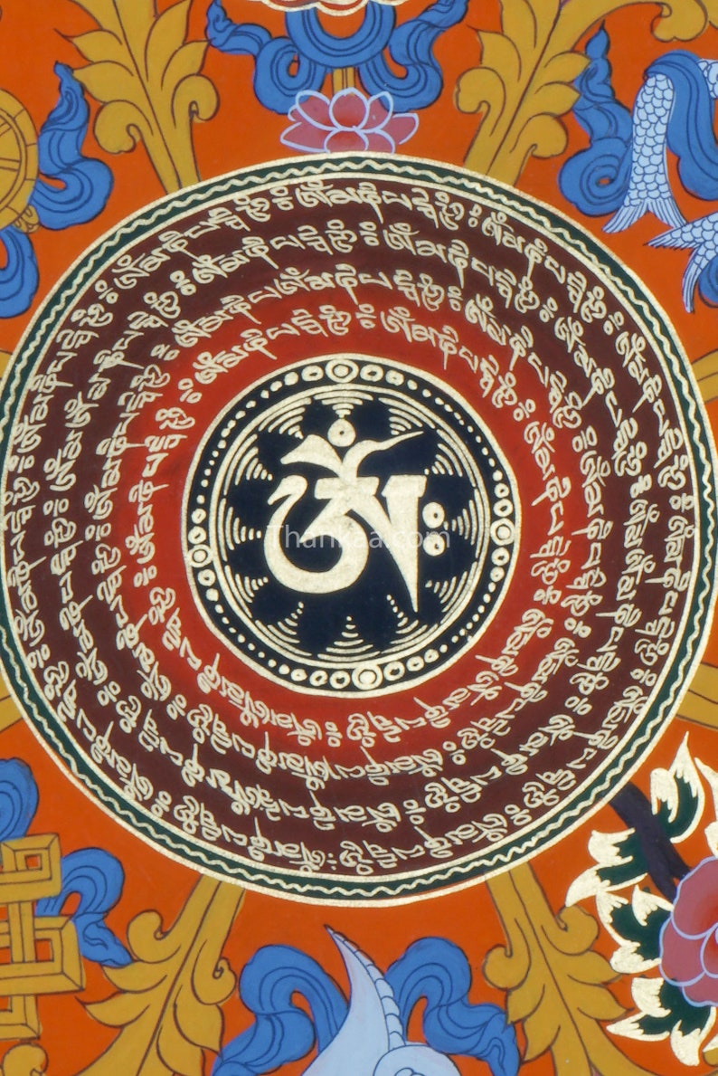 OM Mantra Art Mantra Mandala Thangka handmade Thangka Painting Perfect ...