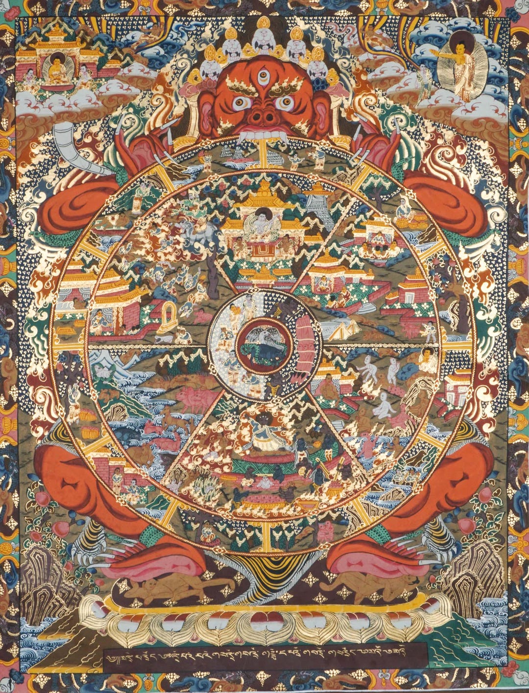 Wheel of Life Buddhist Thangka -yama Life & Death Art Spiritual ...