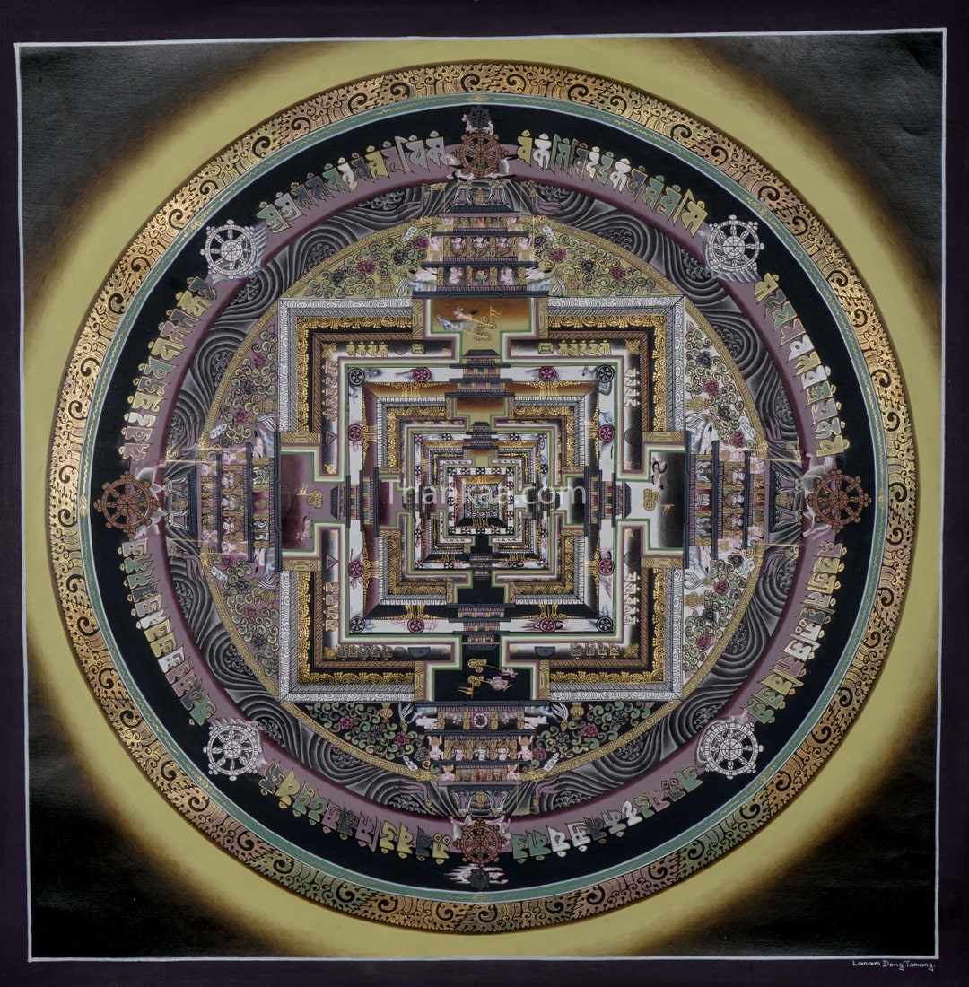 Kalachakra Mandala Wheel of Time Mandala Artwork Handmade Tibetan Art ...