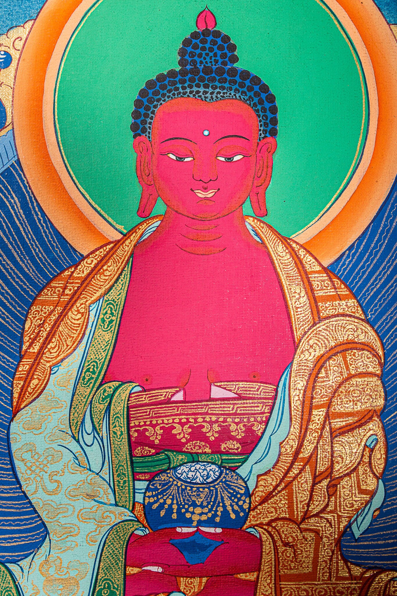 Traditional Thangka Painting of Amitabha Buddha Spiritual Wall Hanging ...