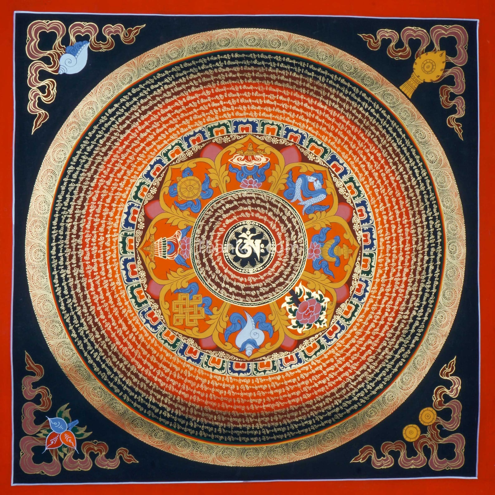 OM Mantra Art Mantra Mandala Thangka handmade Thangka Painting Perfect ...