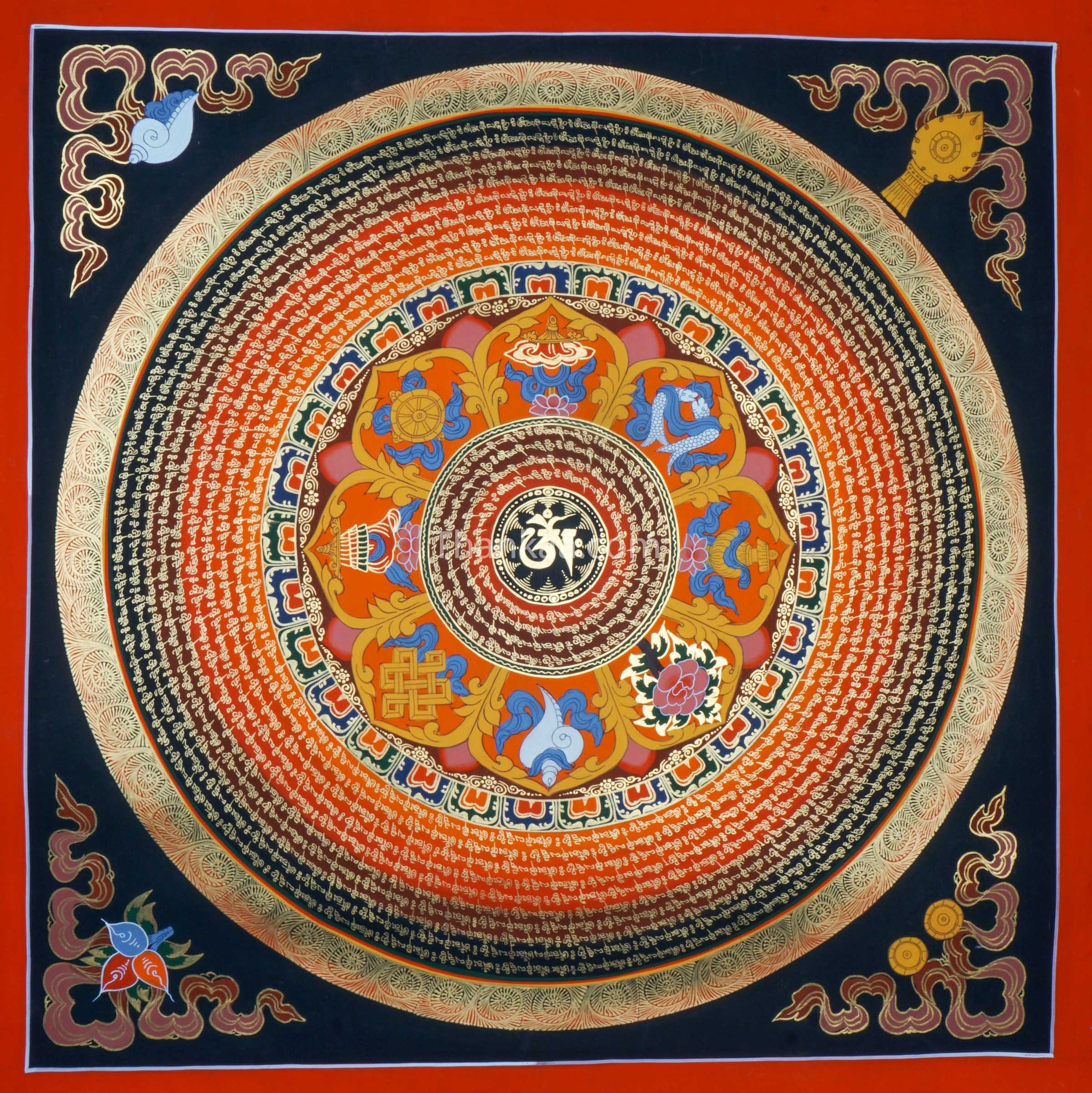 OM Mantra Art Mantra Mandala Thangka handmade Thangka Painting Perfect ...
