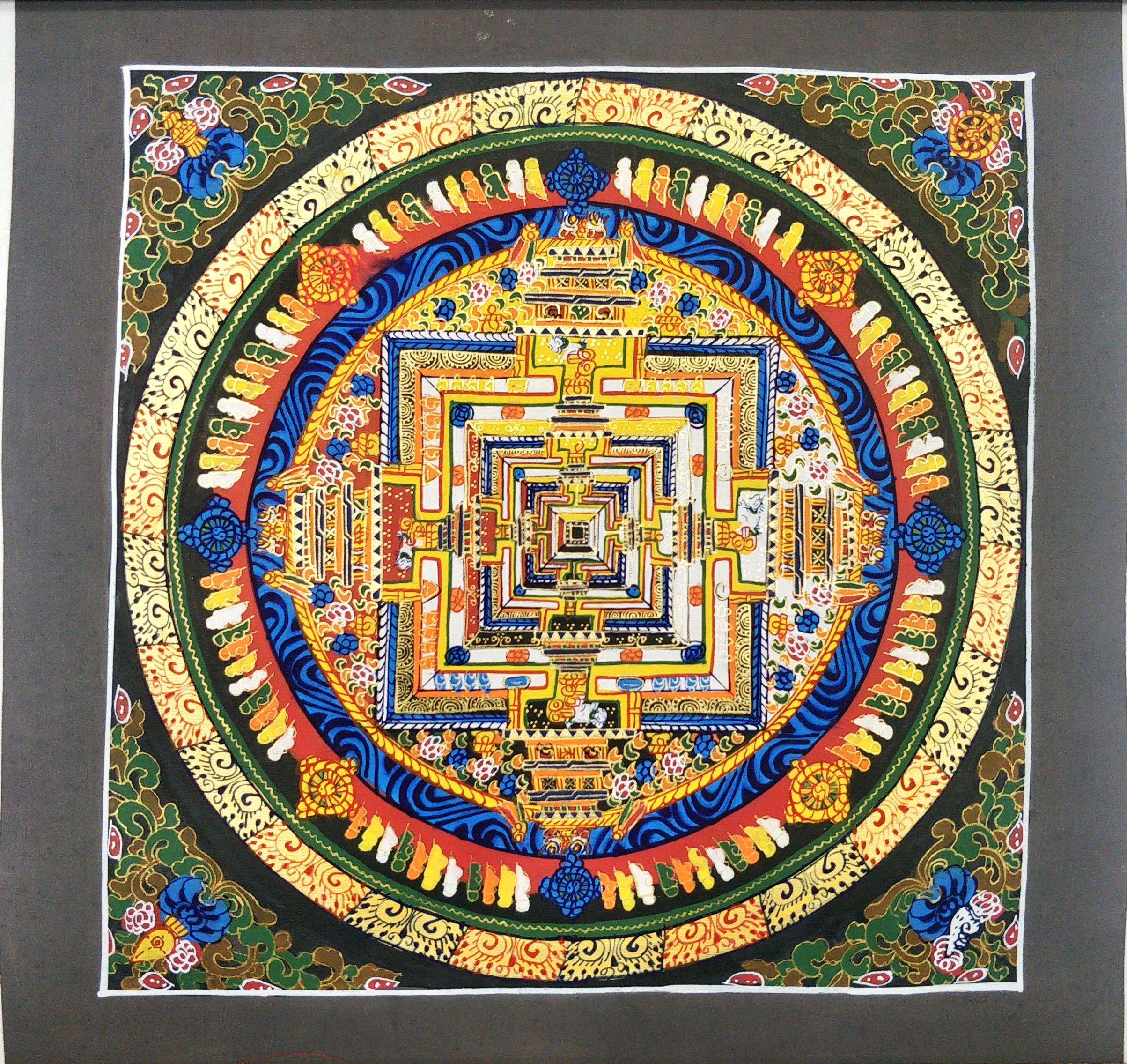 Wheel of Time Kalachakra Mandala Handmade Tibetan Thangka - Etsy UK