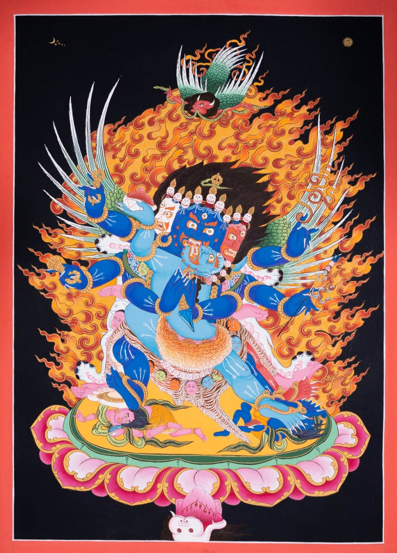 Yidam Vajrakilaya Thangka- Spiritual Handmade Painting | Yoga and ...