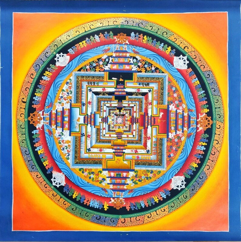 Wheel of Time Kalachakra Mandala Handmade Tibetan Thangka - Etsy