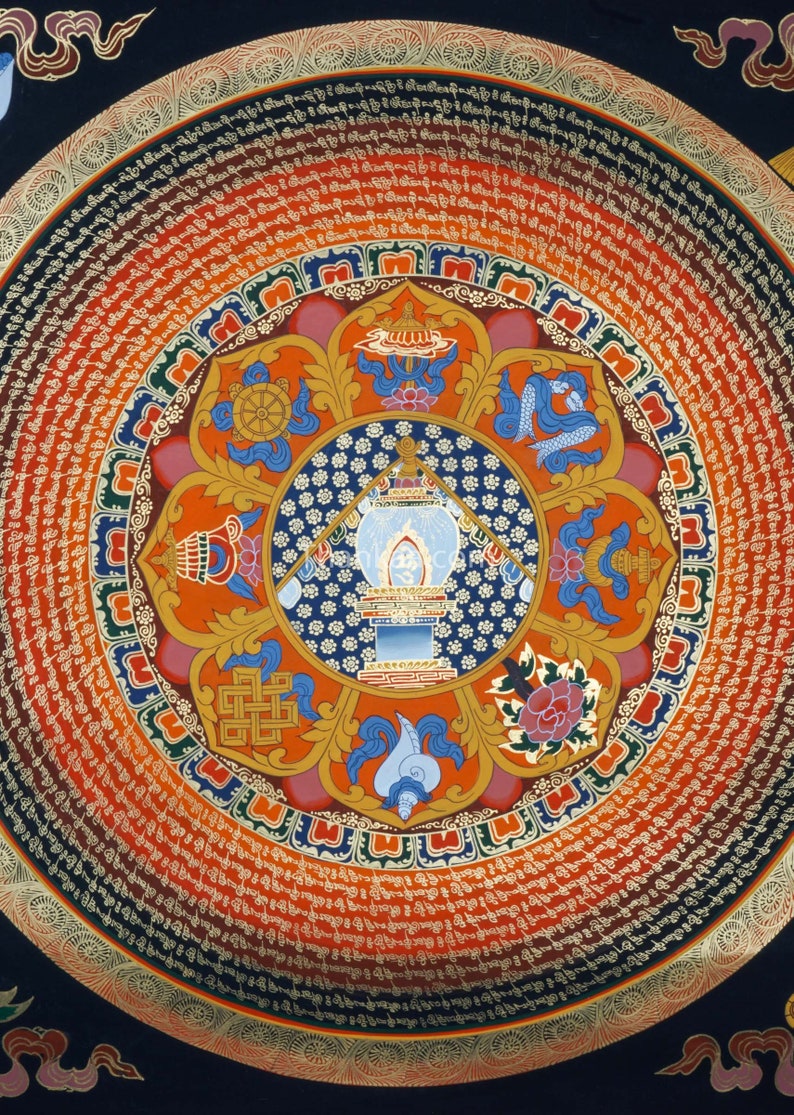 OM Mantra Art Mantra Mandala Thangka handmade Thangka Painting Perfect ...
