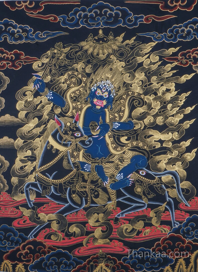 Palden Lhamo Thangka Painting | Tibetan Buddhist Art of Wrathful Deity ...