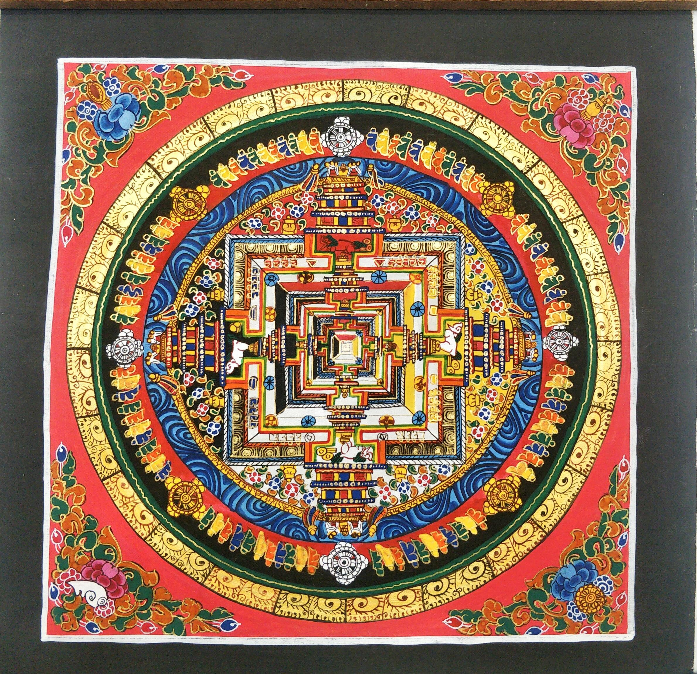 Wheel of Time Kalachakra Mandala Handmade Tibetan Thangka - Etsy UK