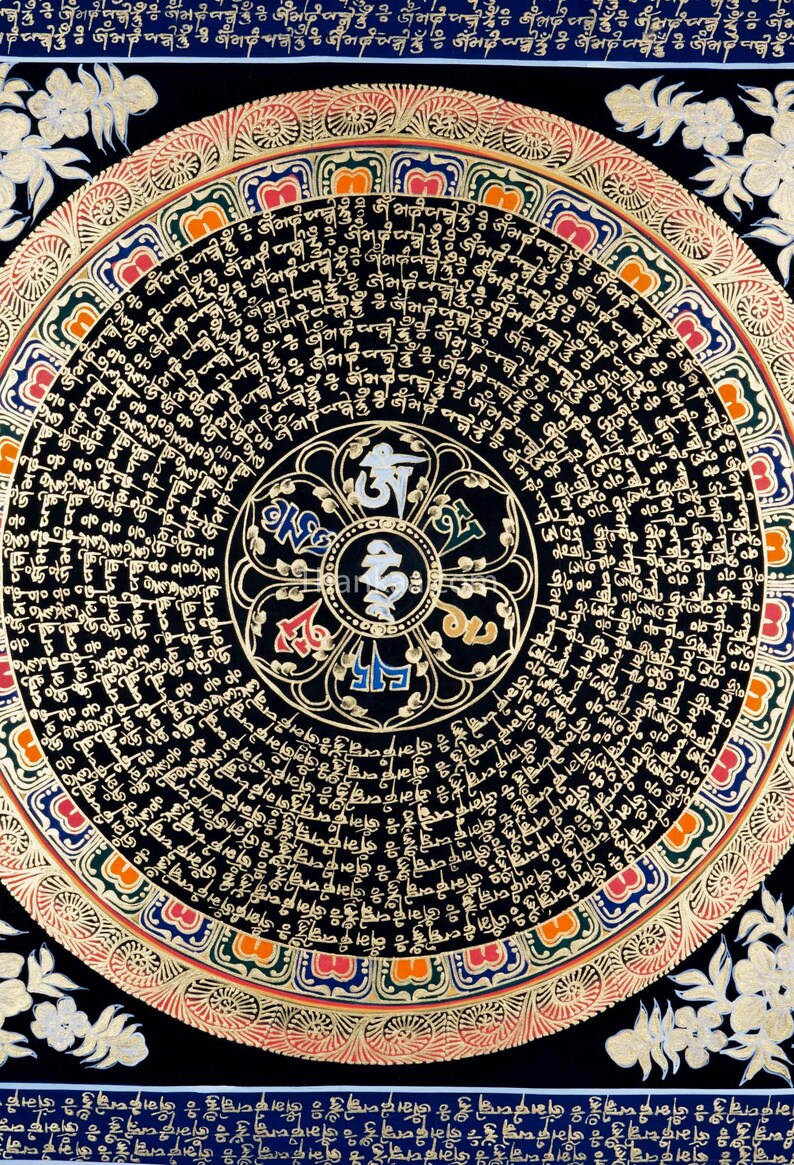 Decorate Your Home With This Mantra Mandala Thangka Handmade Tibetan ...
