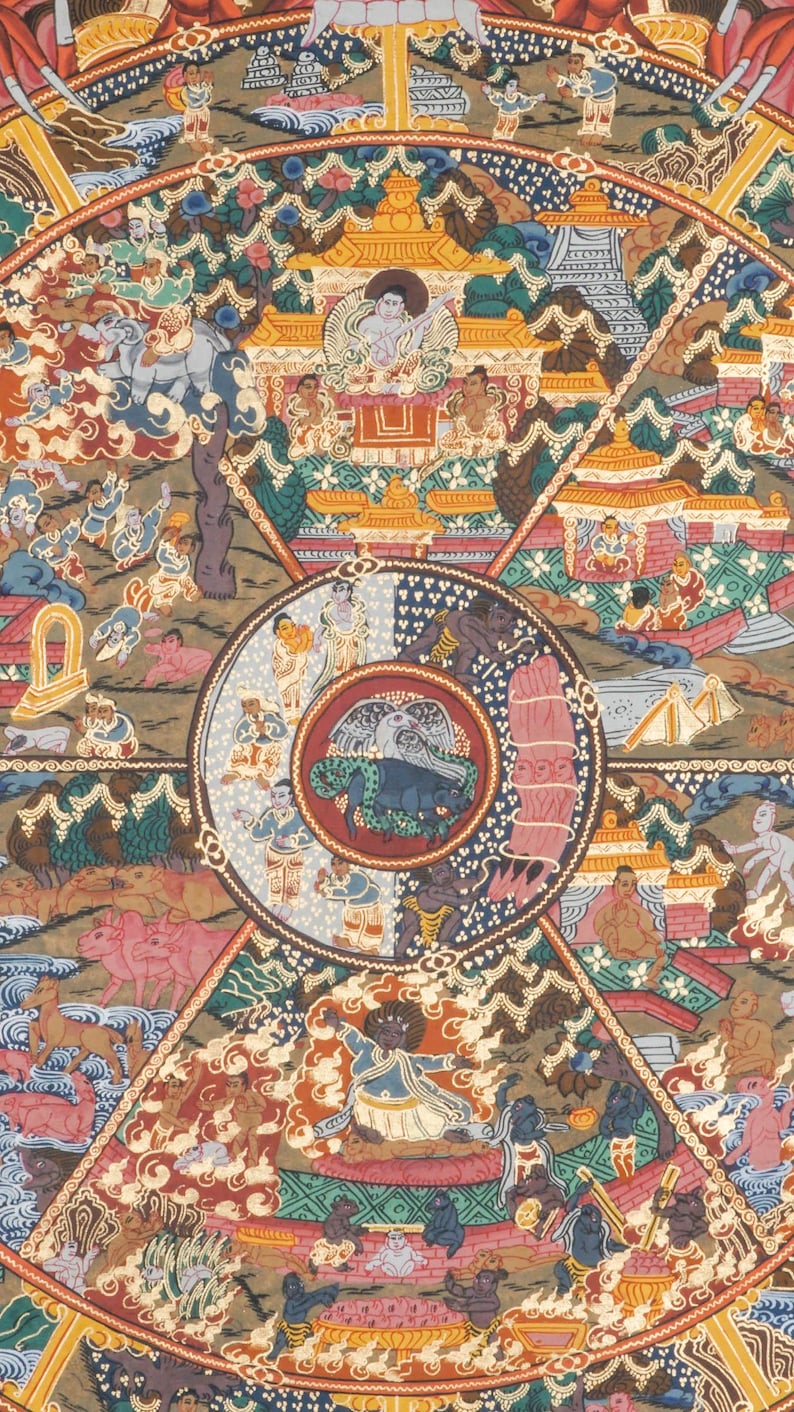 Wheel of Life Buddhist Thangka -yama Life & Death Art Spiritual ...