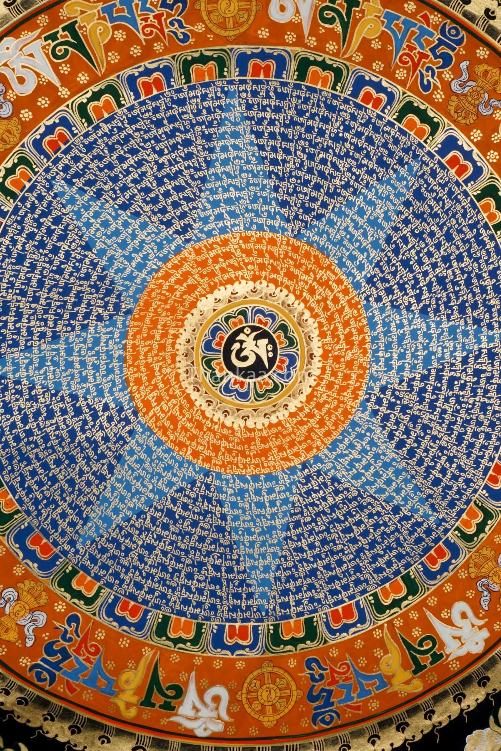 OM Mantra Art Mantra Mandala Thangka handmade Thangka Painting Perfect ...