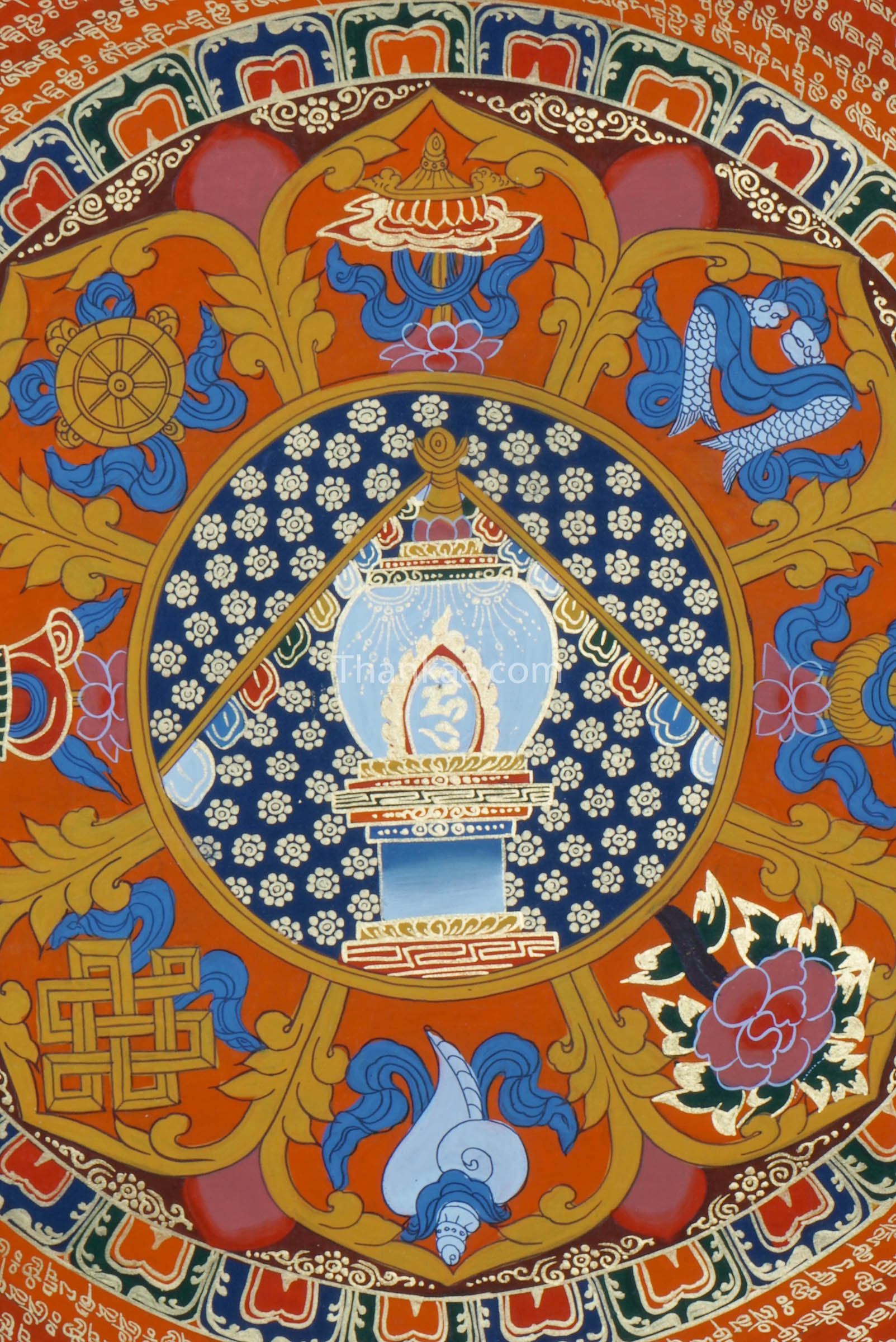 OM Mantra Art Mantra Mandala Thangka handmade Thangka Painting Perfect ...