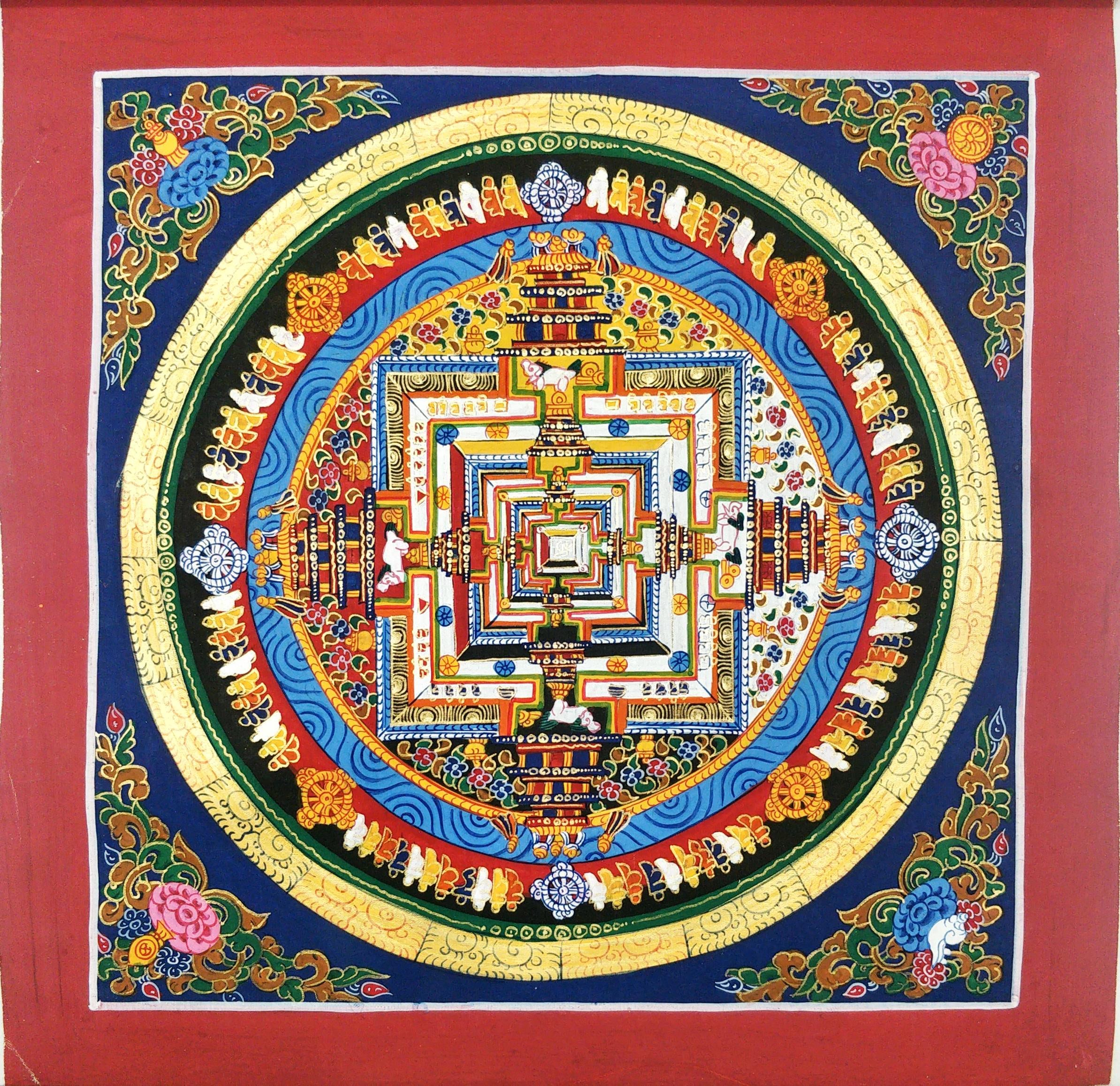 Wheel of Time Kalachakra Mandala Handmade Tibetan Thangka - Etsy UK