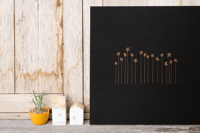 Cross Stitch Poster Palm Trees Wall Art Minimalist Modern Embroidery ...