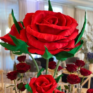 Giant Foam Rose Centerpiece: 5 Red Flowers, Party Decor - Etsy